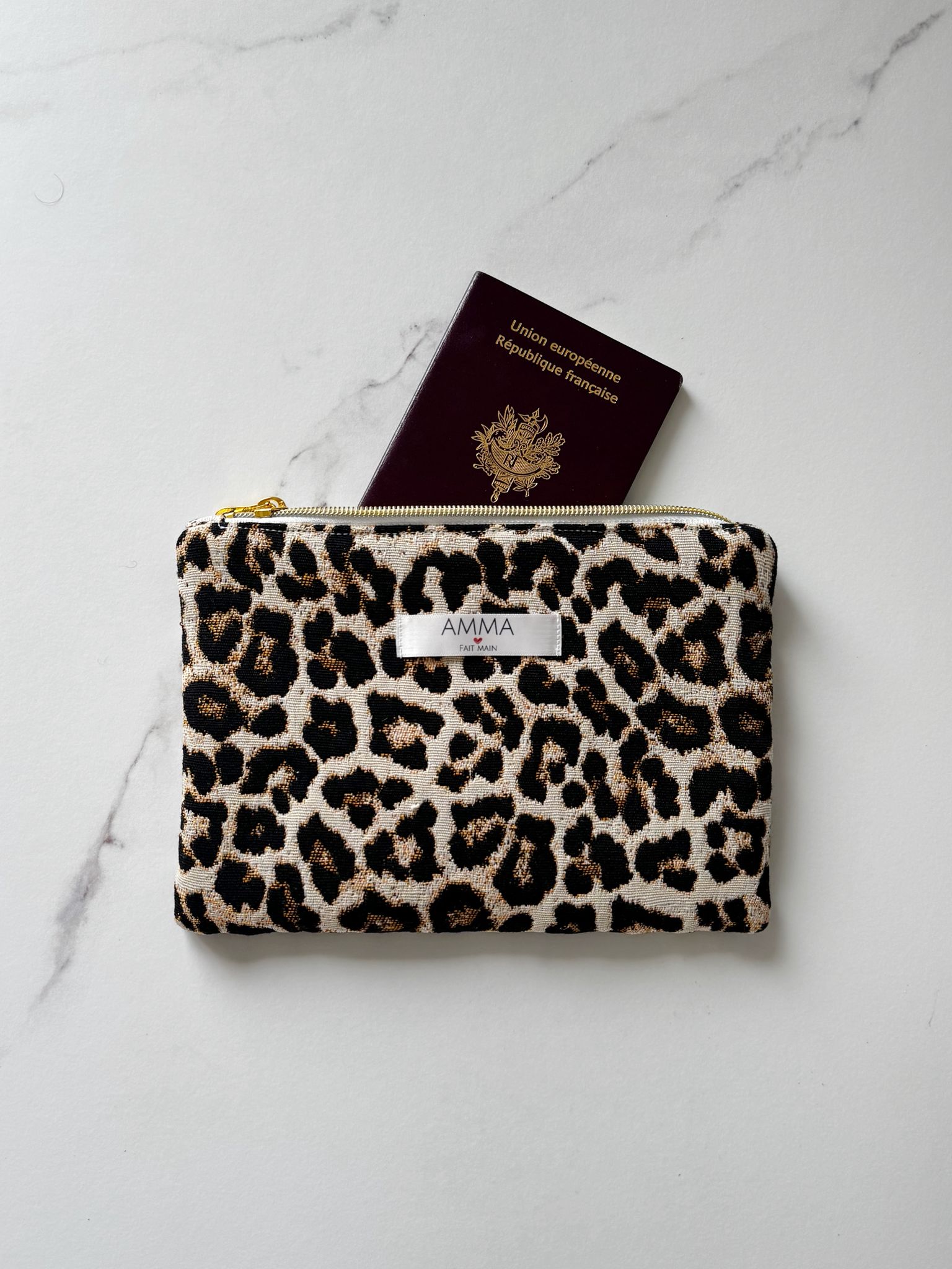 Mini pochette Léopard - fait main en France – Amma Atelier